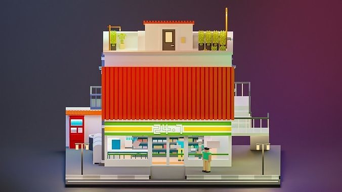 convenience store free 3D model | CGTrader