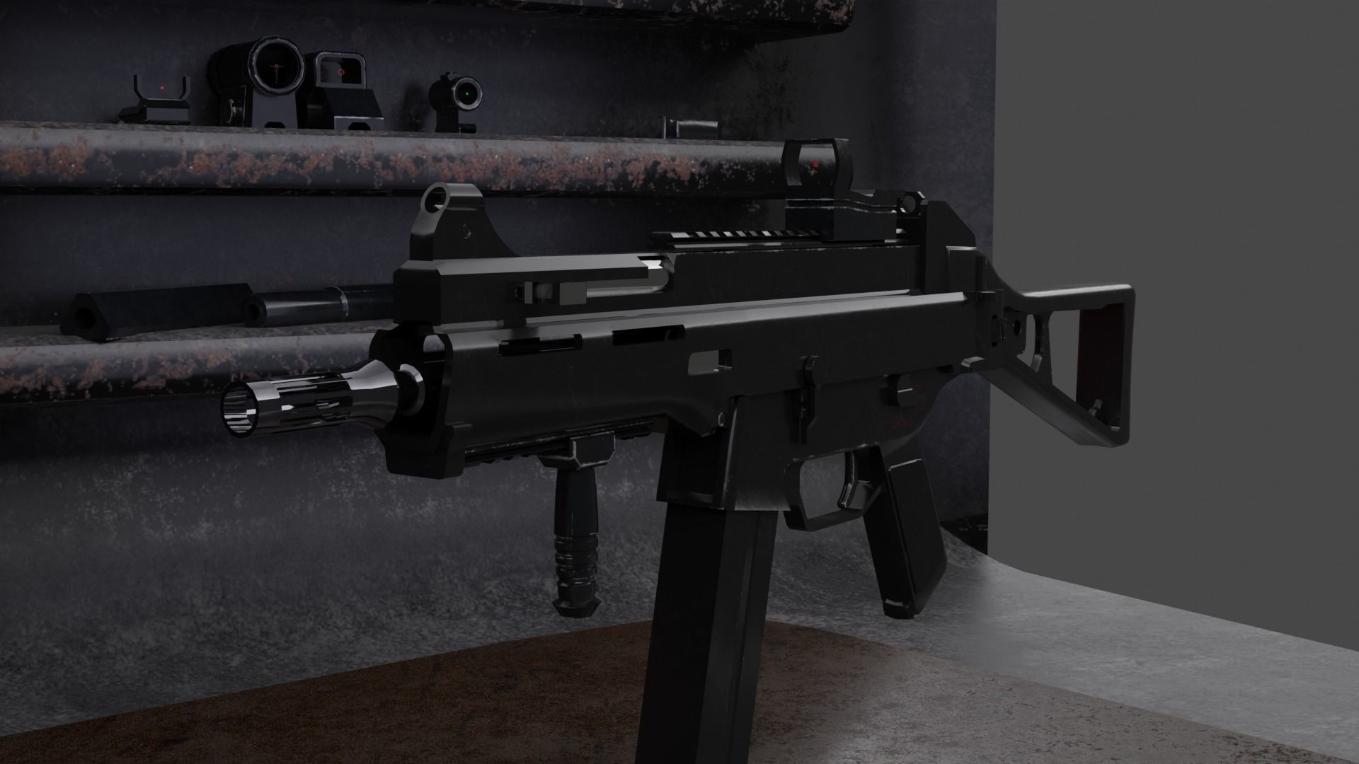 3D model Custom Ump SMG VR / AR / low-poly | CGTrader