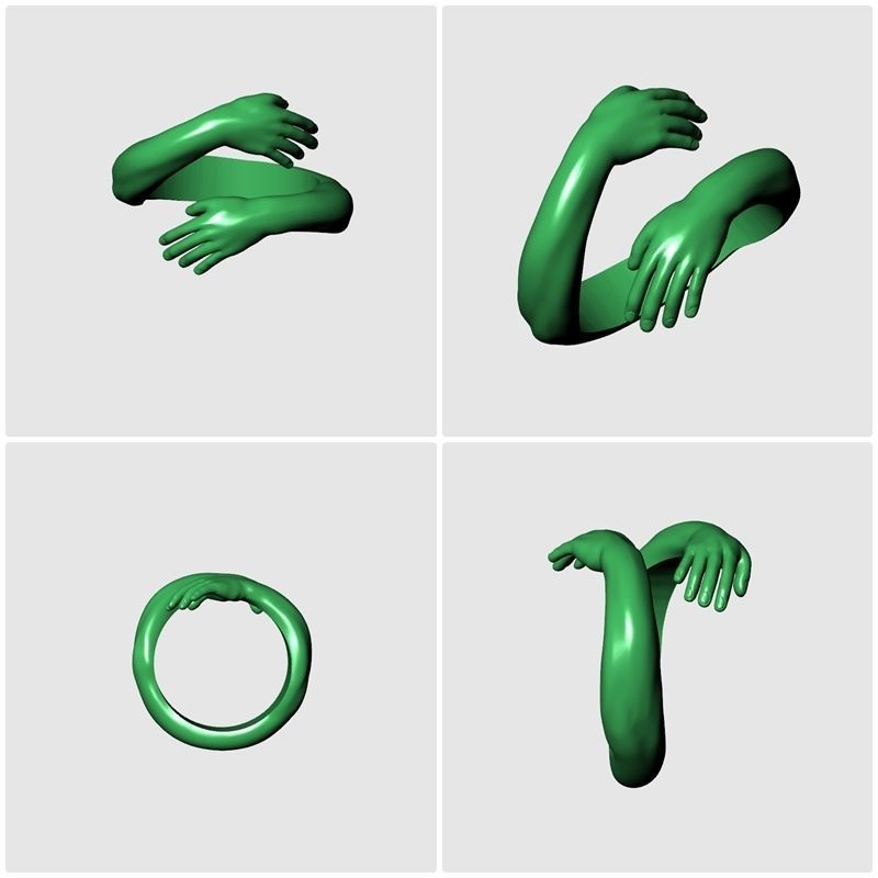 hug rings collection | CGTrader