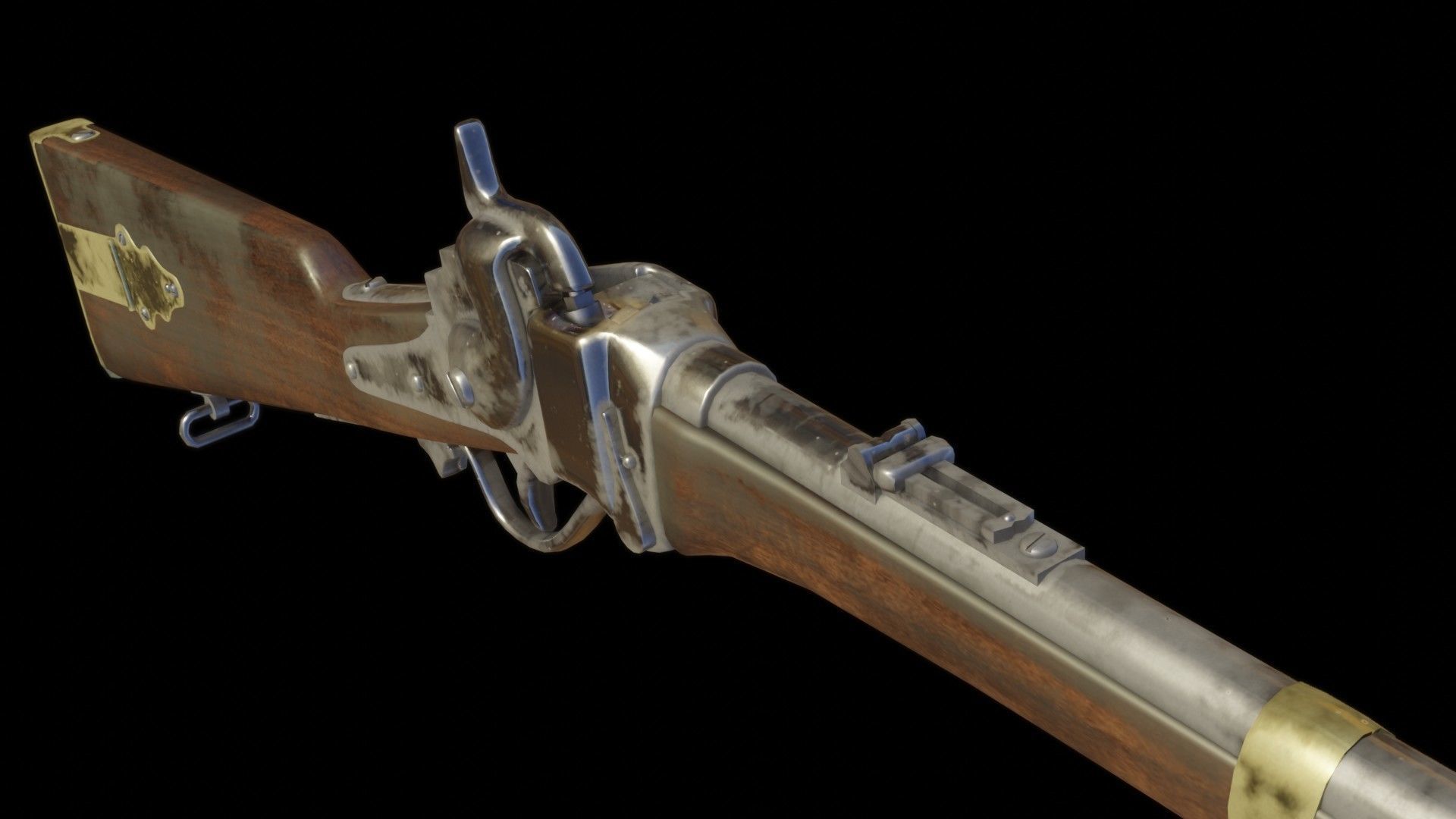 3D model M1859 Sharps Carbine VR / AR / low-poly | CGTrader