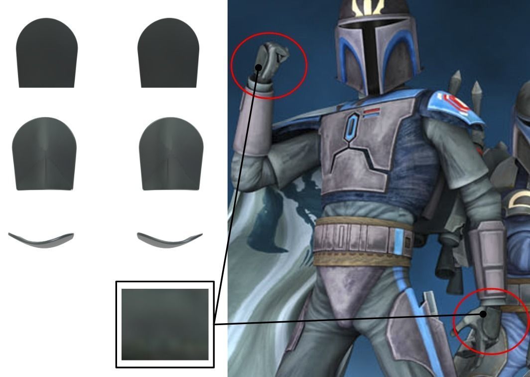 Star Wars TCW S2 - Pre Vizsla and Deathwatch Hand Armor 3D model 3D ...