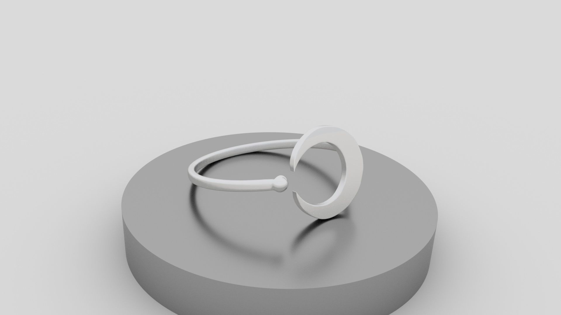 Moon Silver Ring 3D model 3D printable | CGTrader