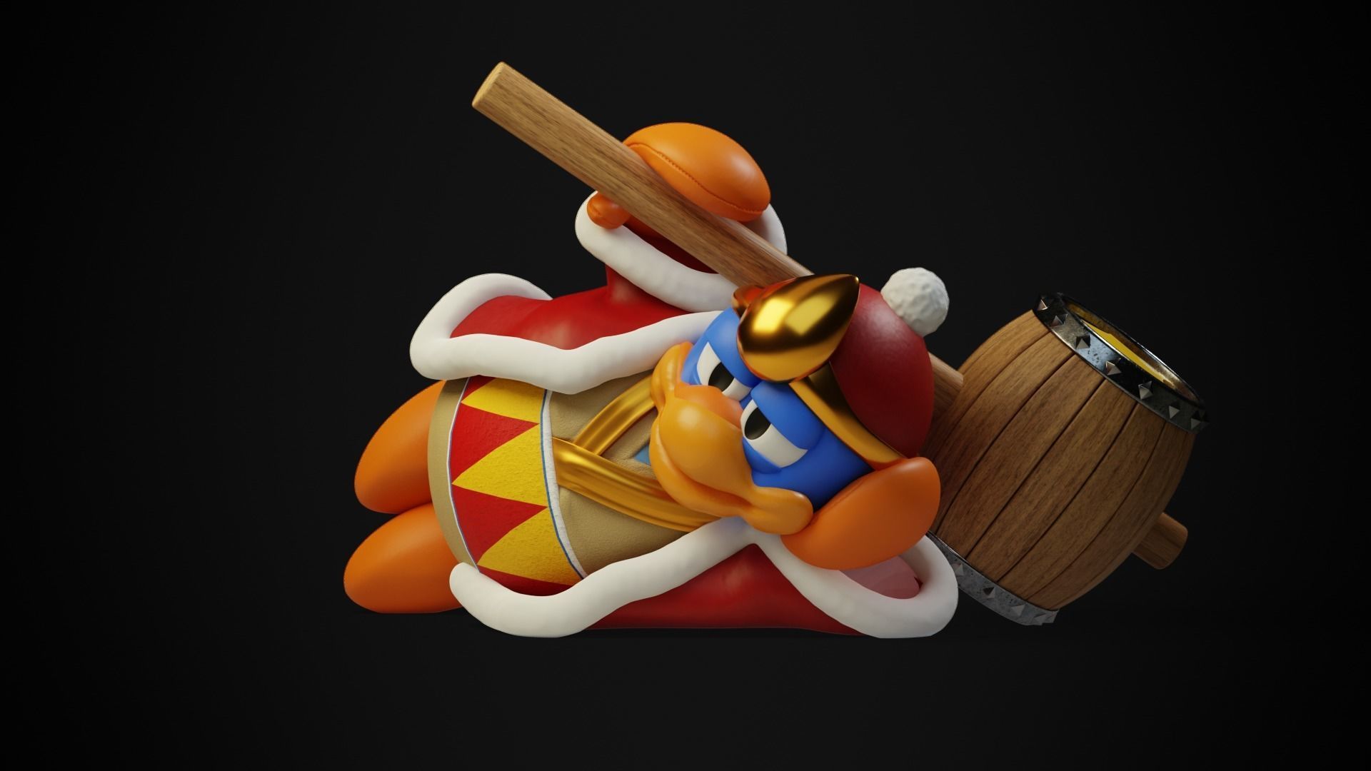King Dedede Lounging 3D model 3D printable | CGTrader