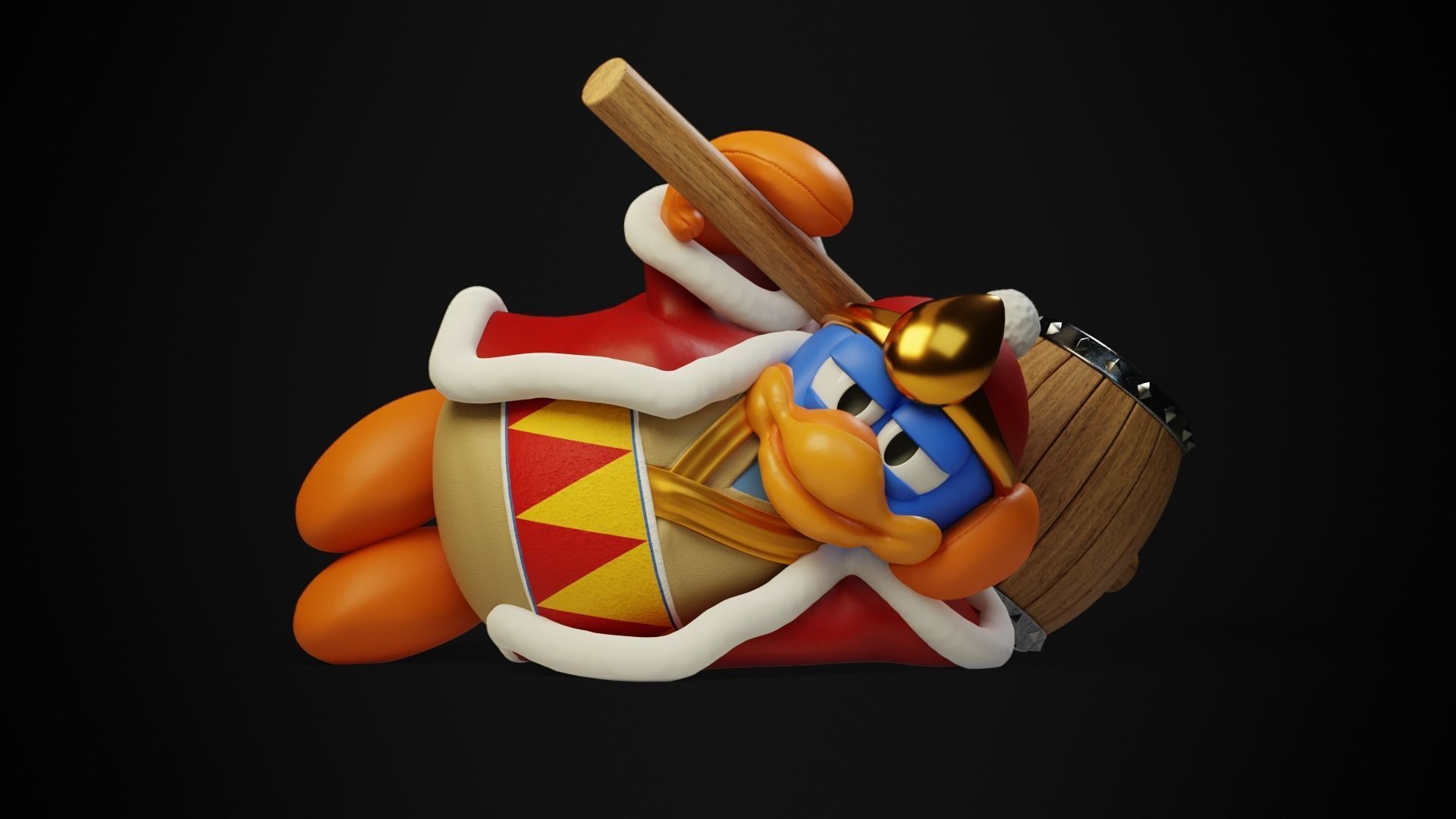 King Dedede Lounging 3D model 3D printable | CGTrader