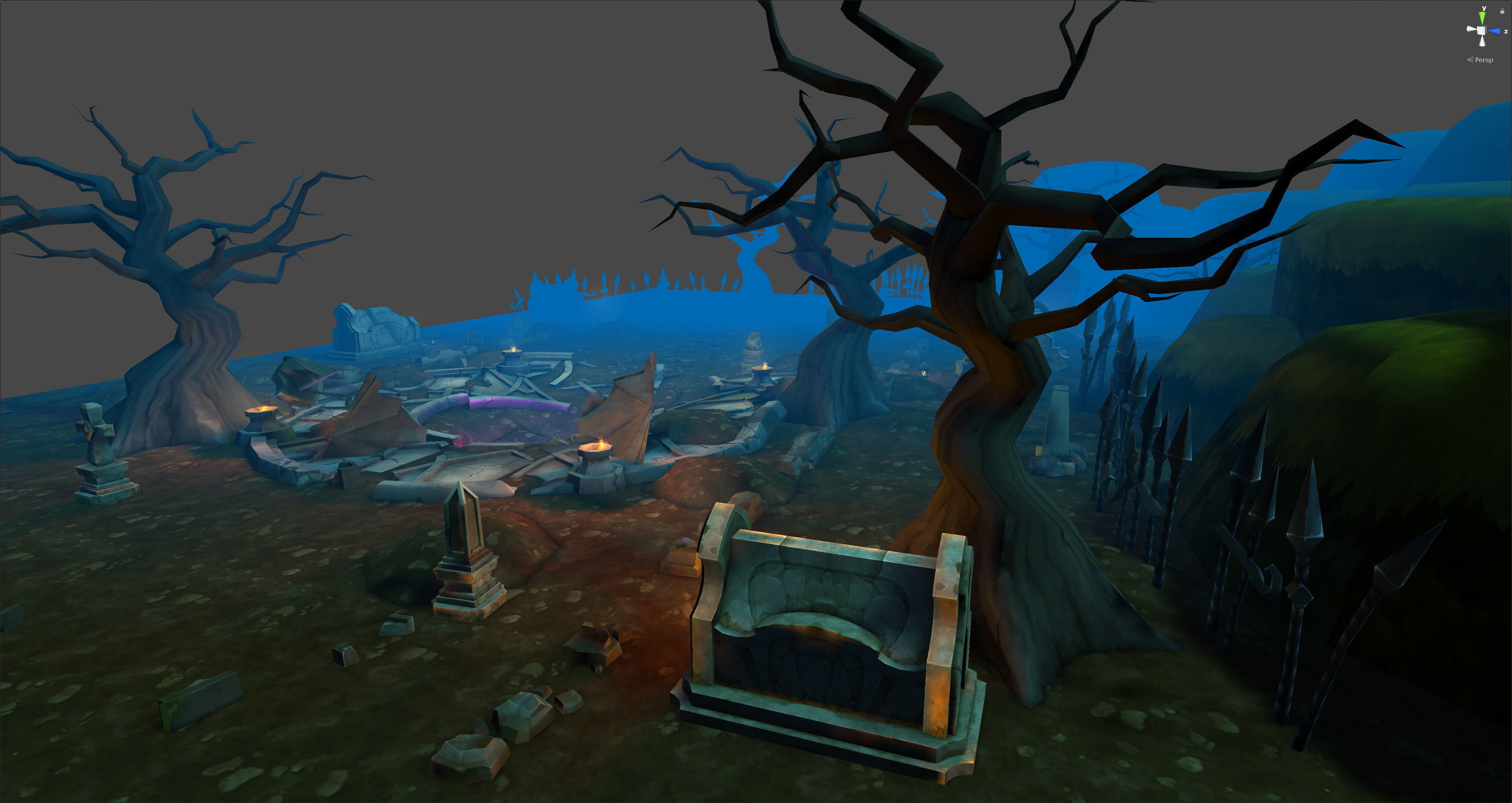 3D model Fantasy Chess RPG Environment - Spooky Cemetery VR / AR / low ...