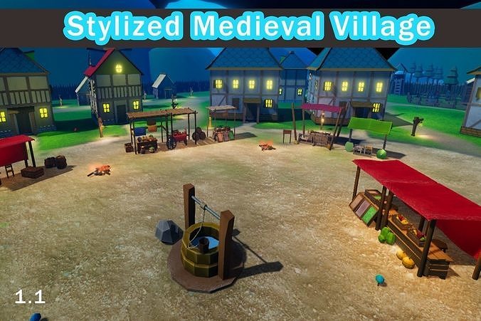 3D model Stylized Fantasy Village VR / AR / low-poly | CGTrader