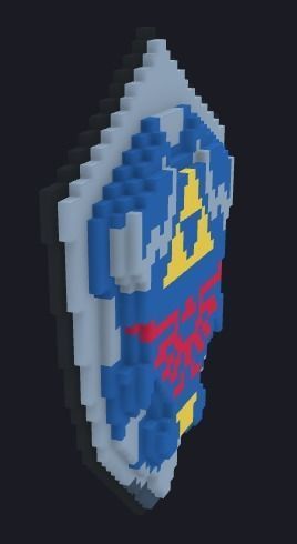 3D model Legend of Zelda Pixel Hylian Shield 3D model VR / AR / low ...