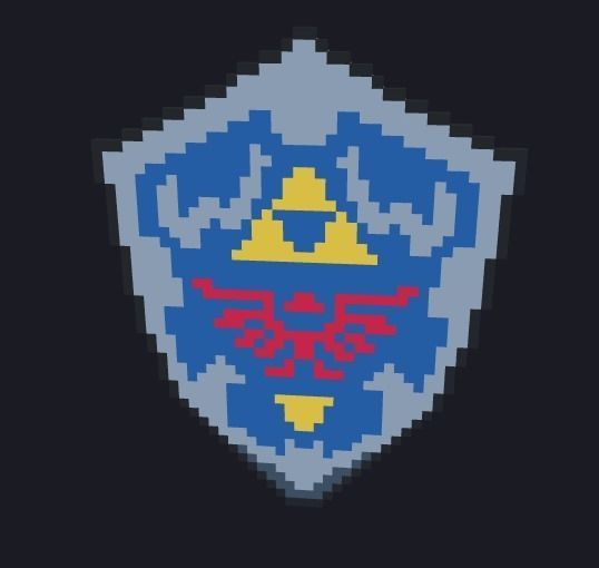 3D model Legend of Zelda Pixel Hylian Shield 3D model VR / AR / low ...