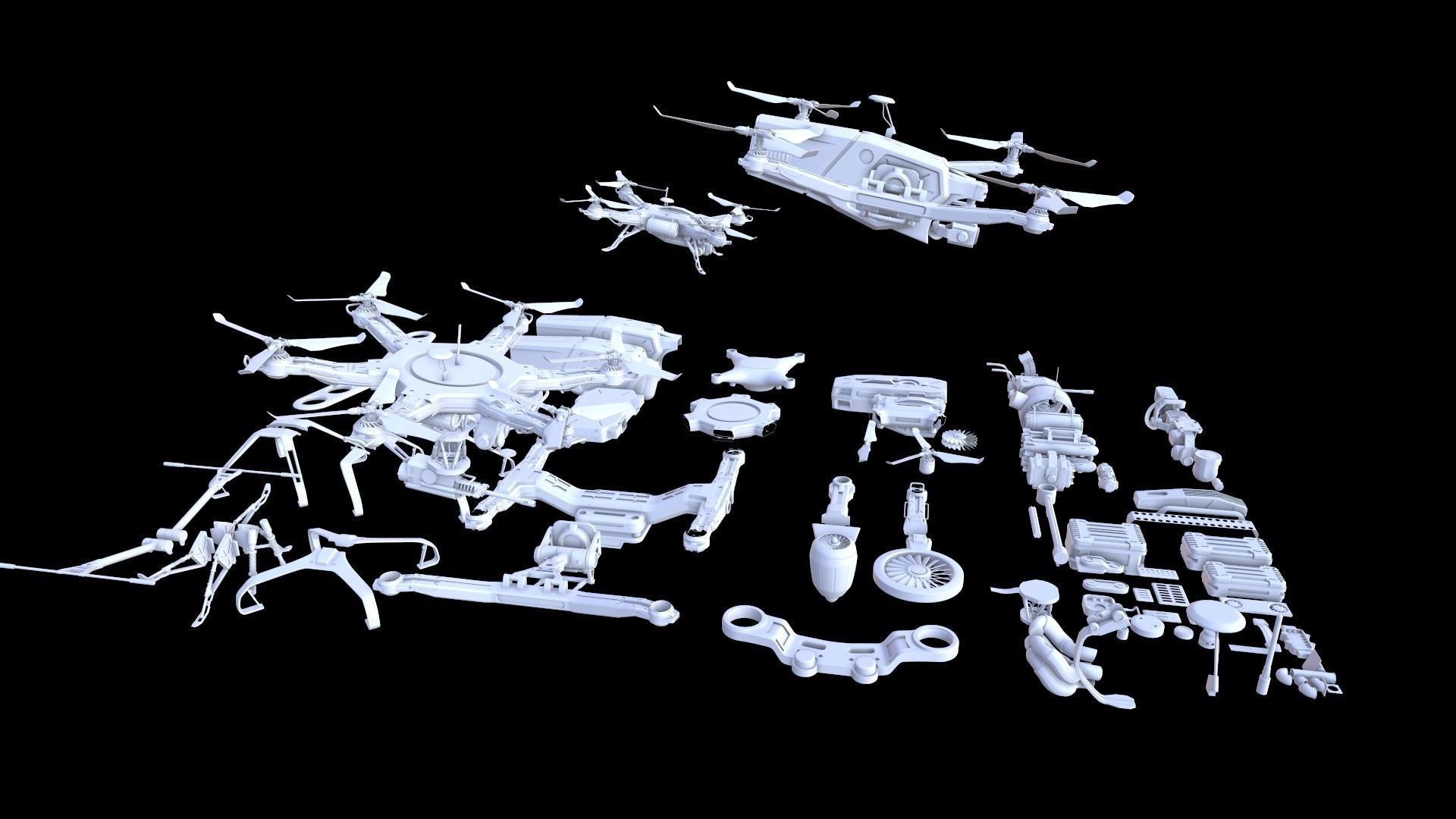 Drone Kitbash3d 3D model | CGTrader