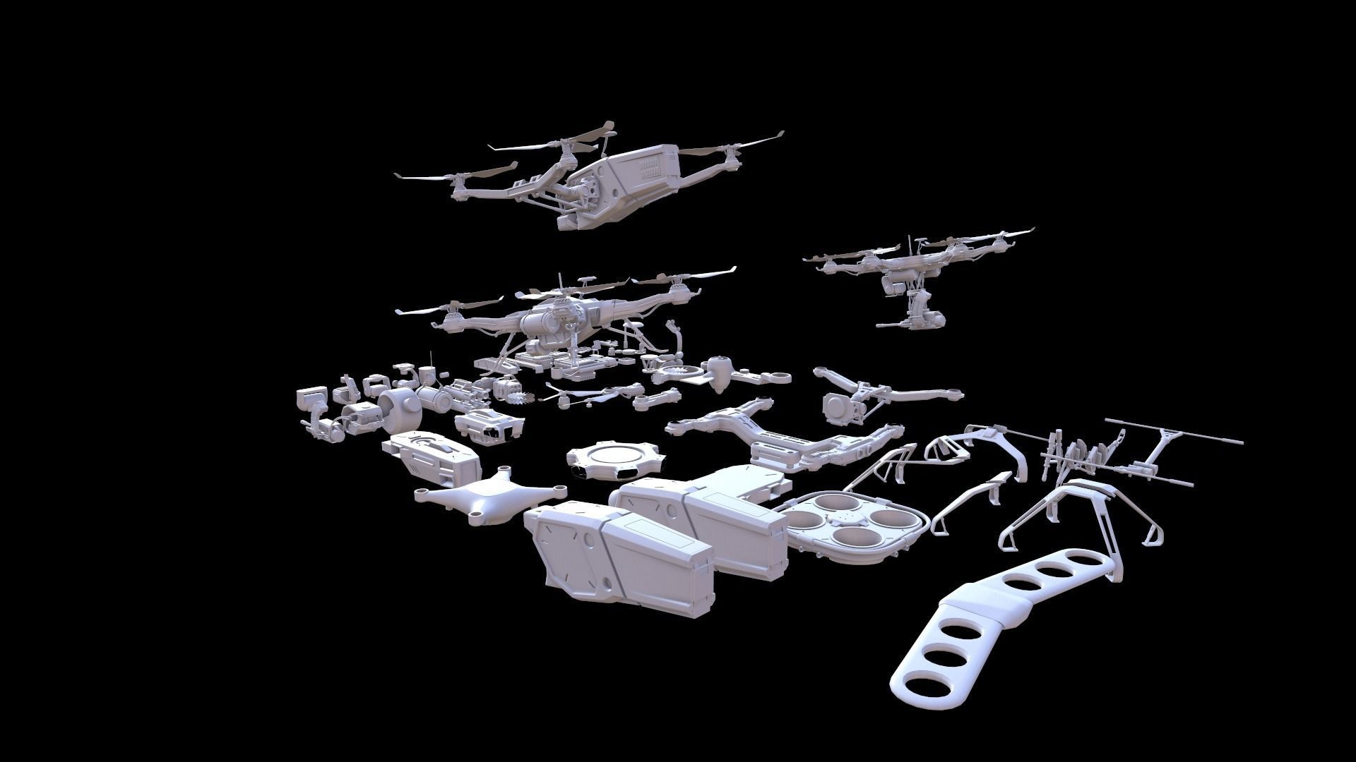 Drone Kitbash3d 3D model | CGTrader