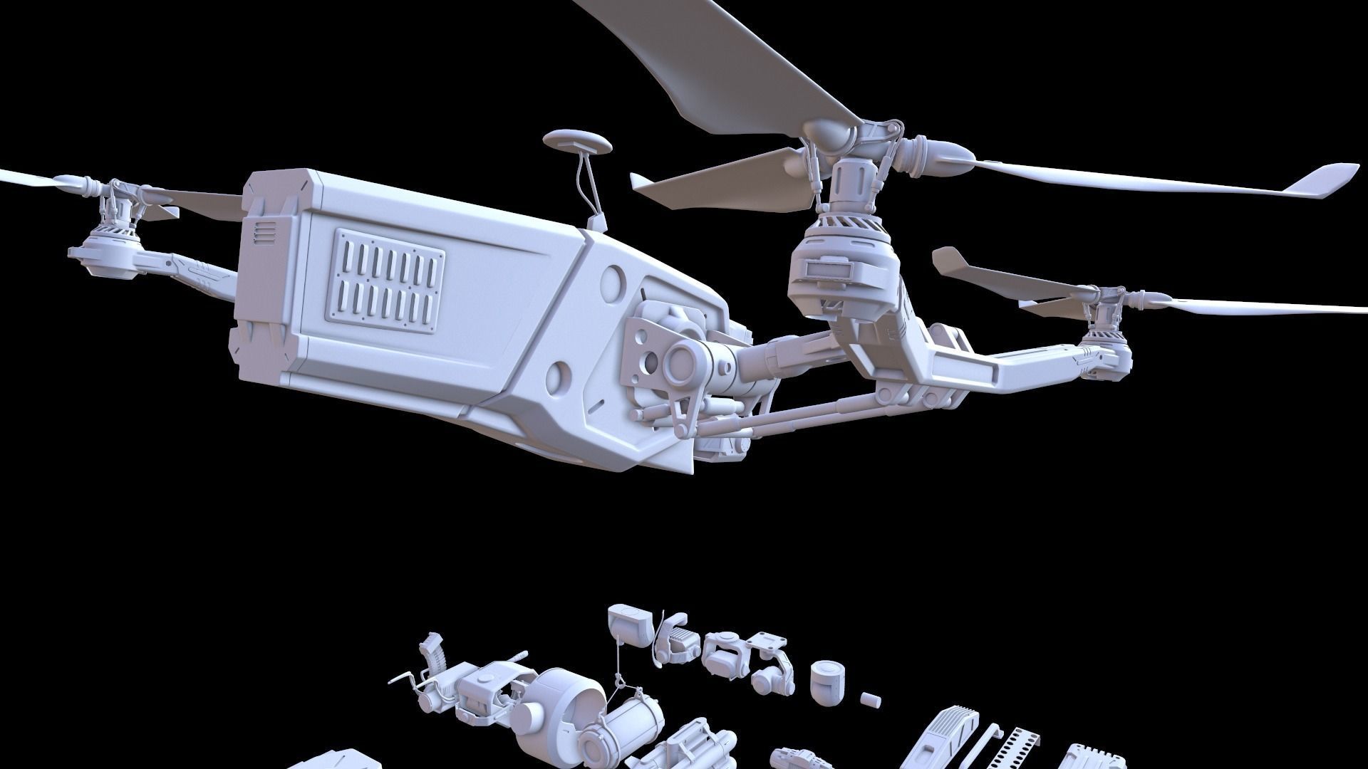 Drone Kitbash3d 3D model | CGTrader