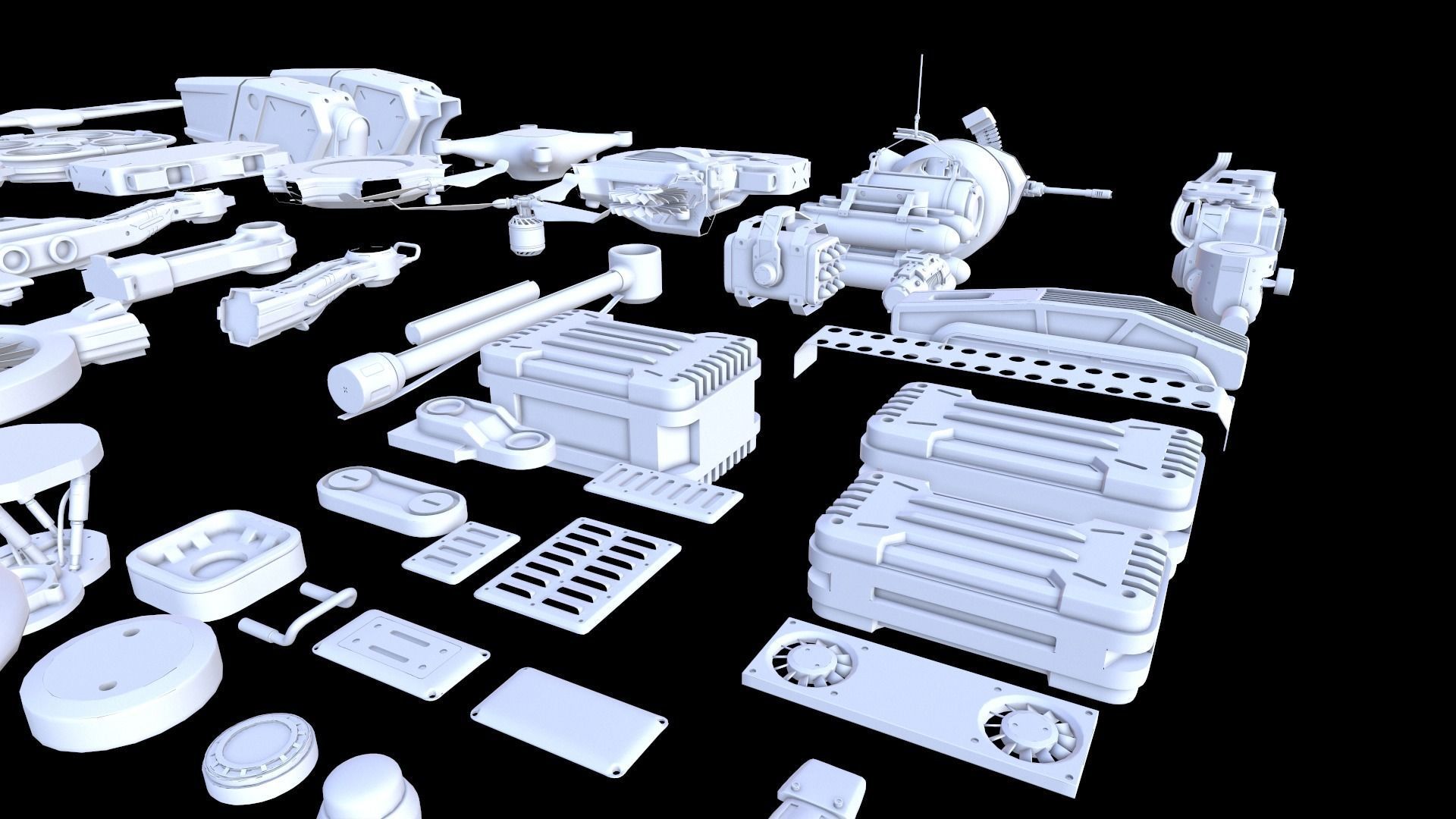 Drone Kitbash3d 3D model | CGTrader