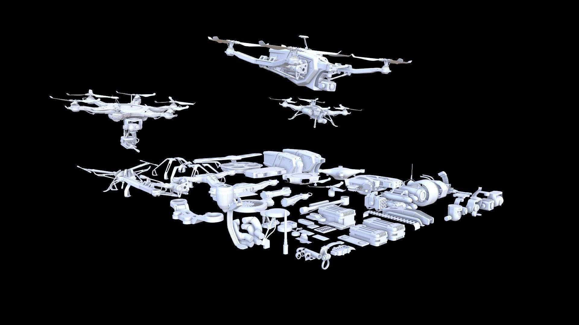 Drone Kitbash3d 3D model | CGTrader