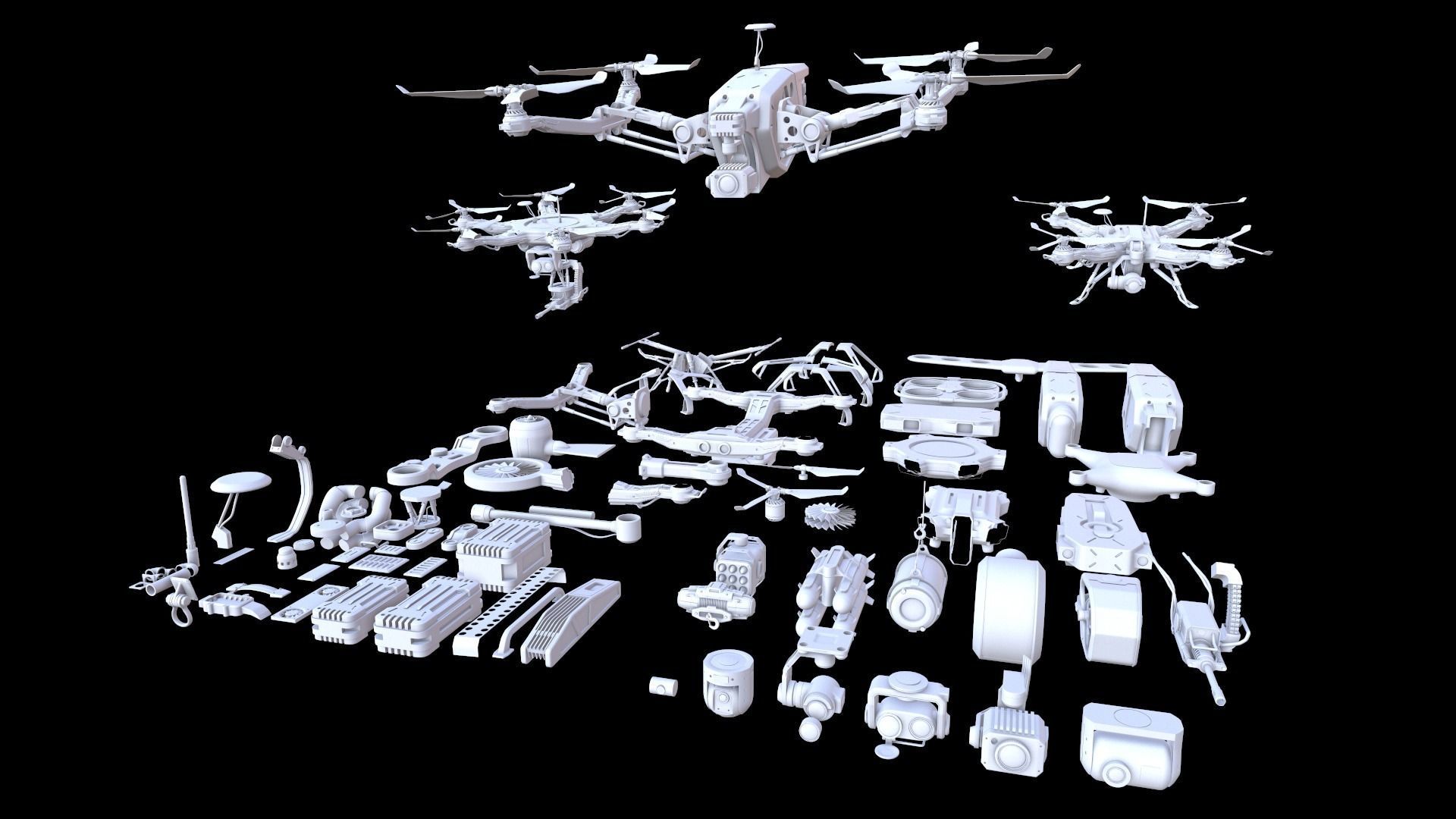 Drone Kitbash3d 3D model | CGTrader