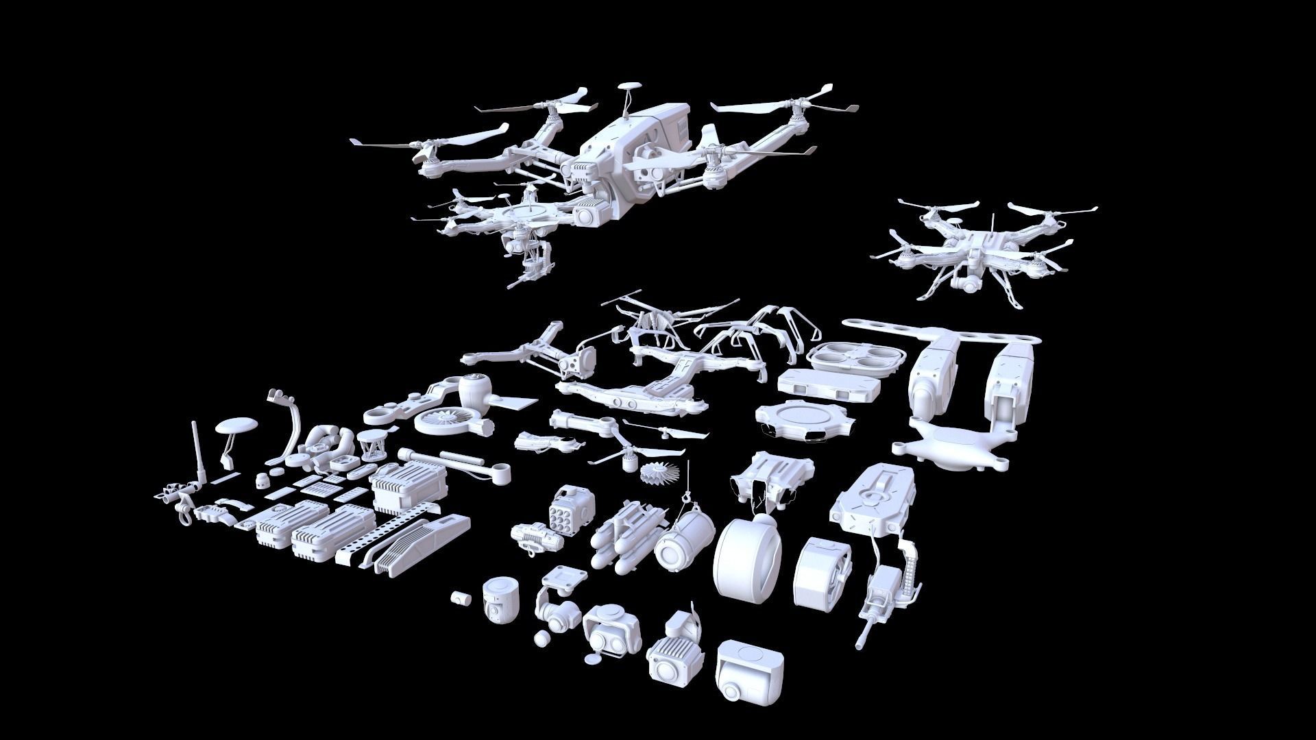 Drone Kitbash3d 3D model | CGTrader