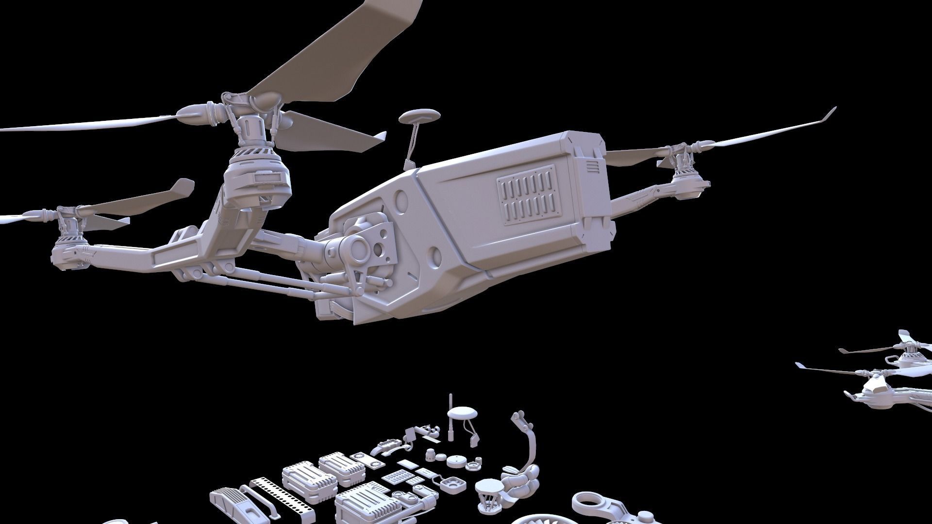 Drone Kitbash3d 3D model | CGTrader