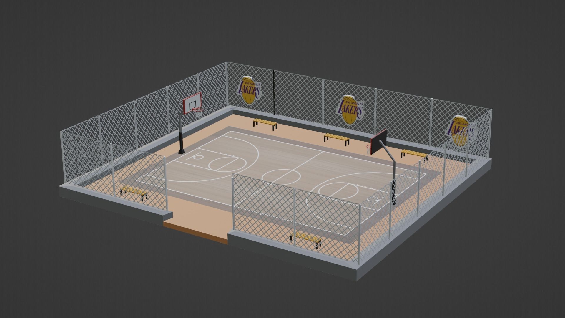 3D model Basketball Stadium - Los Angeles Lakers VR / AR / low-poly ...