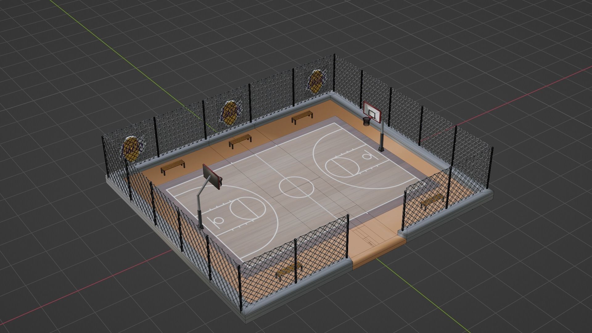 3D model Basketball Stadium - Los Angeles Lakers VR / AR / low-poly ...