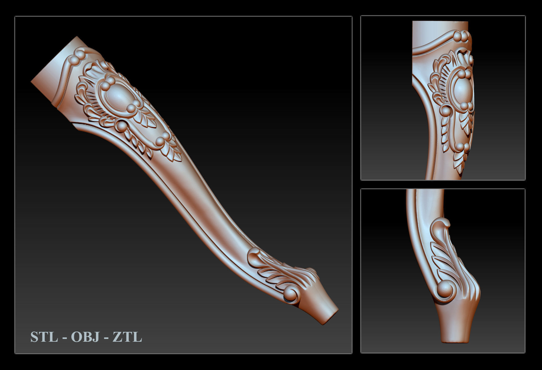 Collection Legs 3d STL Model Relief for CNC 3D model 3D printable ...