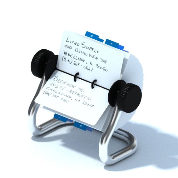 Simple Black And Silver Rolodex 3D model | CGTrader