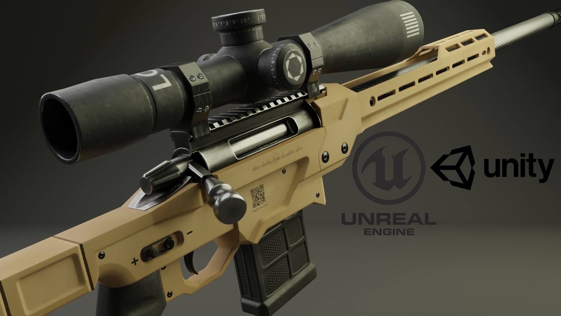 3D model Rifle DELTA 5 PRO VR / AR / low-poly | CGTrader