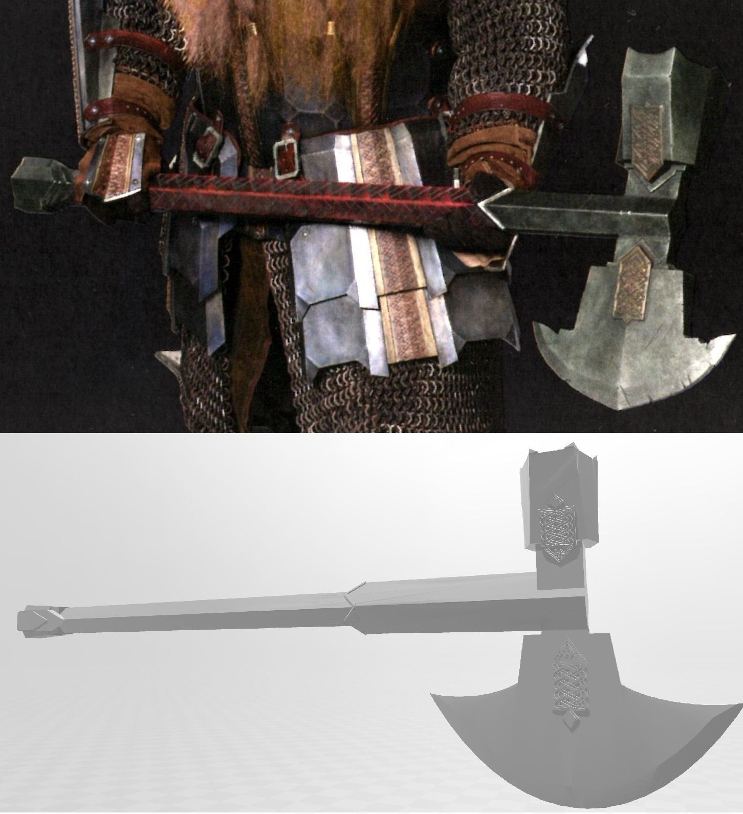 Dwarf Warrior Axe 3D model 3D printable | CGTrader