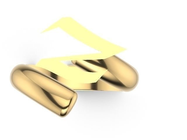 z alphabet ring stl verified 3D model 3D printable | CGTrader
