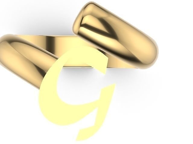 g alphabet ring stl verified 3D model 3D printable | CGTrader