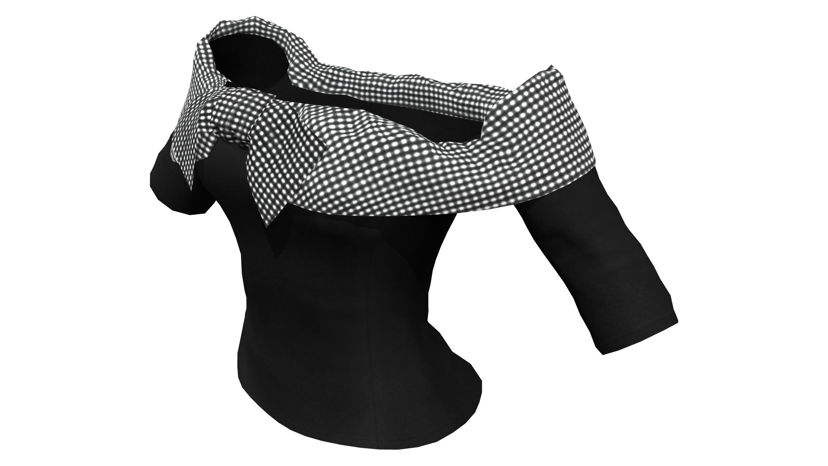 3D model Off Shoulder Bow Top VR / AR / low-poly | CGTrader