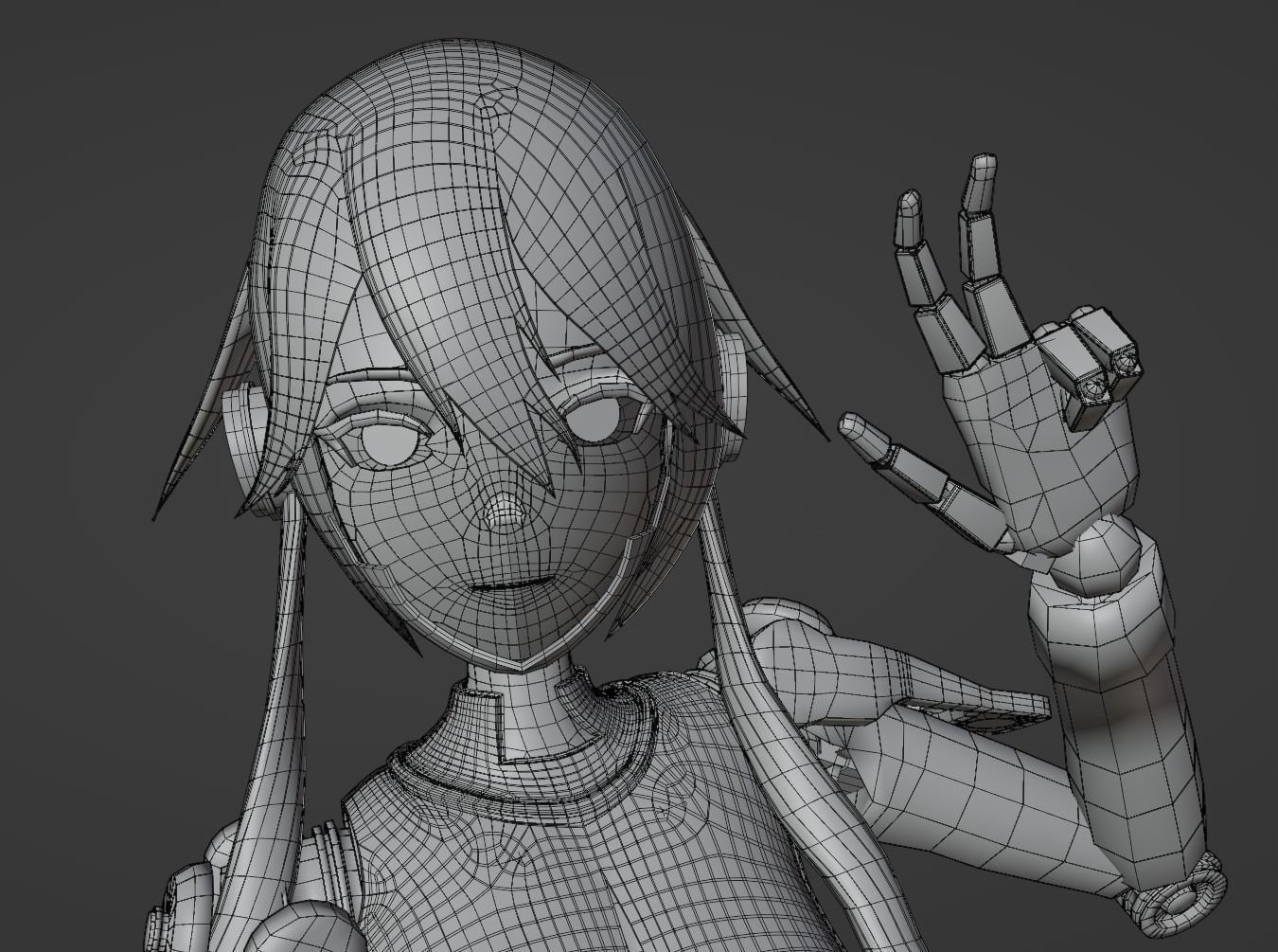 Cybernetic Anime High Poly Model - Type 01 3D model rigged | CGTrader
