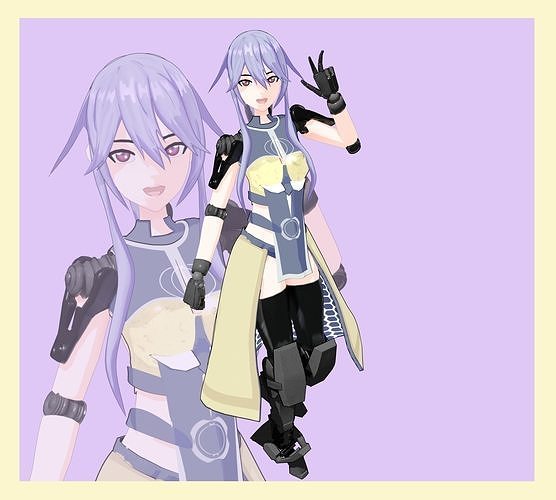 Cybernetic Anime High Poly Model - Type 01 3D model rigged | CGTrader