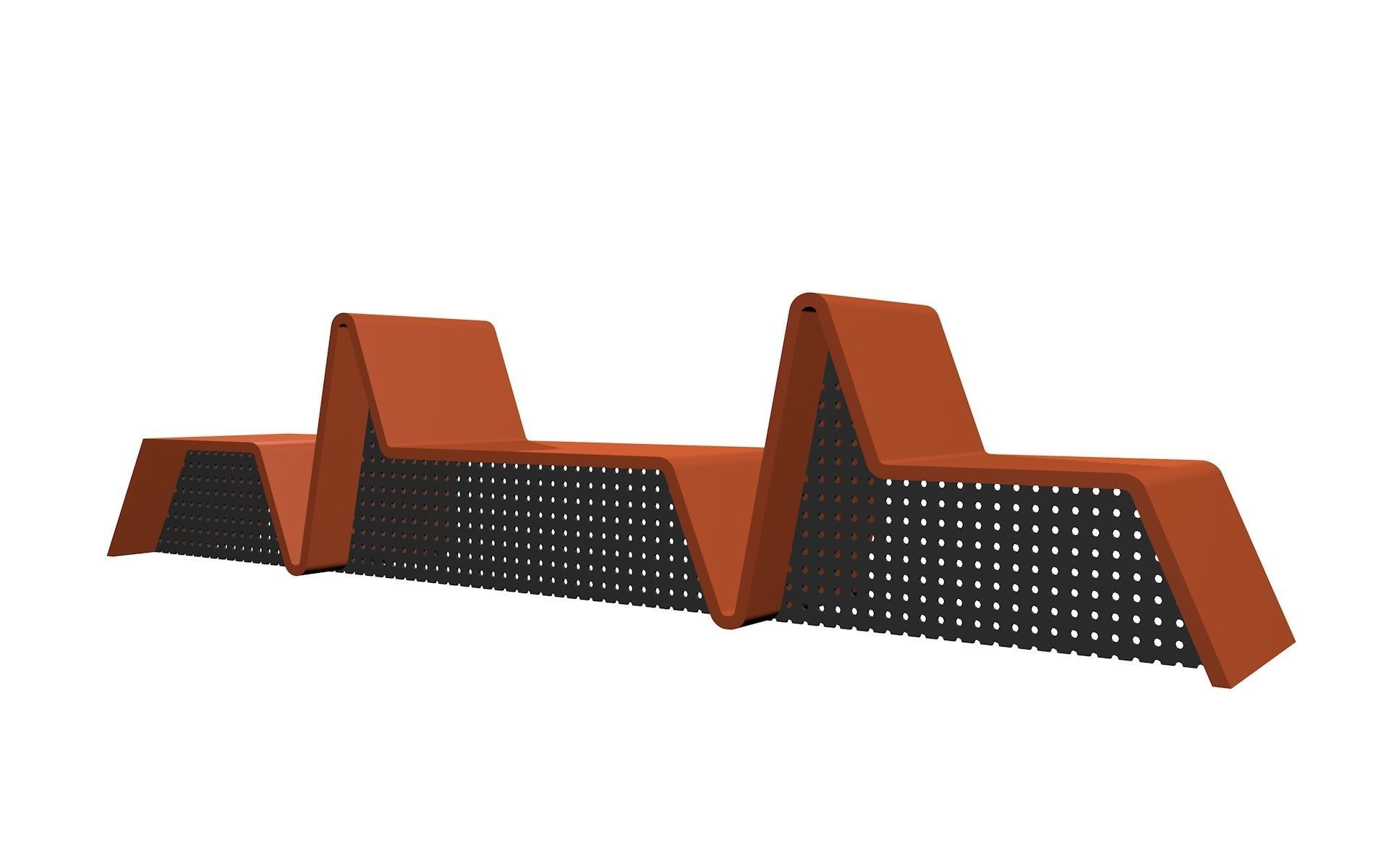 wave bench free 3D model | CGTrader