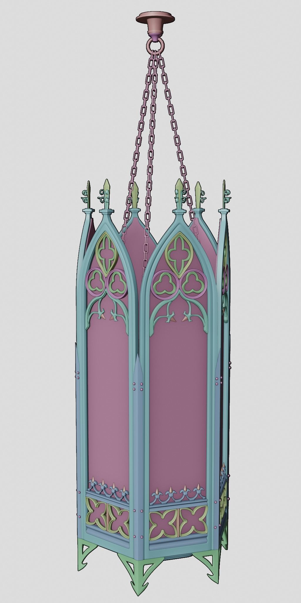 Gothic antique lamp 3D model | CGTrader
