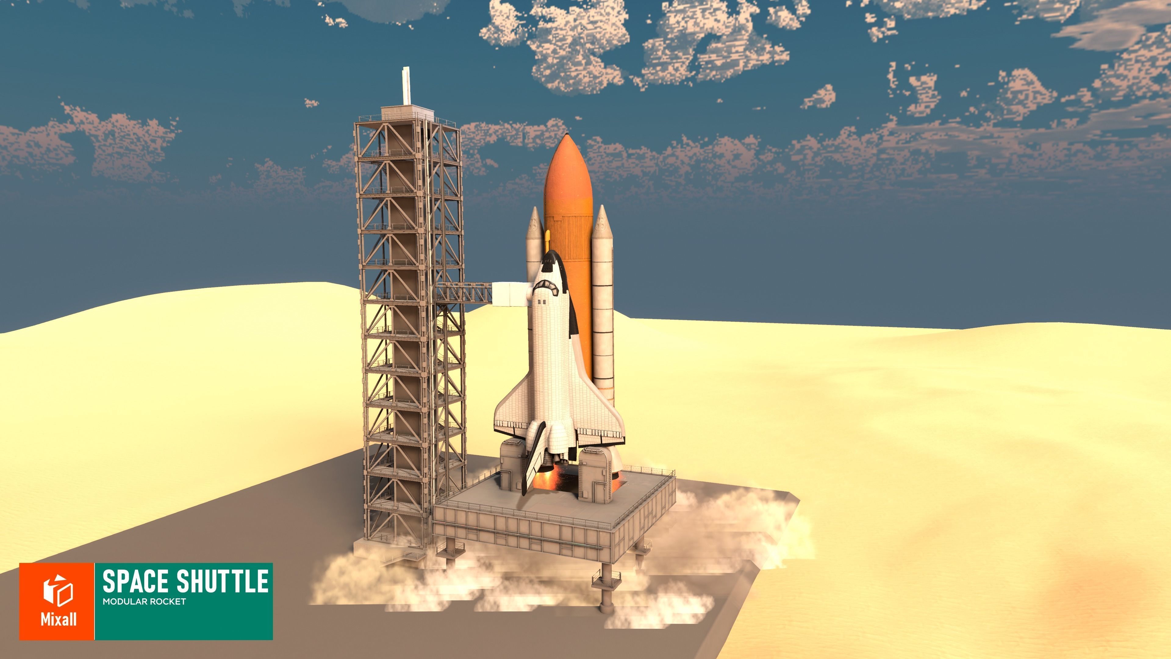 Space shuttle - modular rocket 3D model | CGTrader