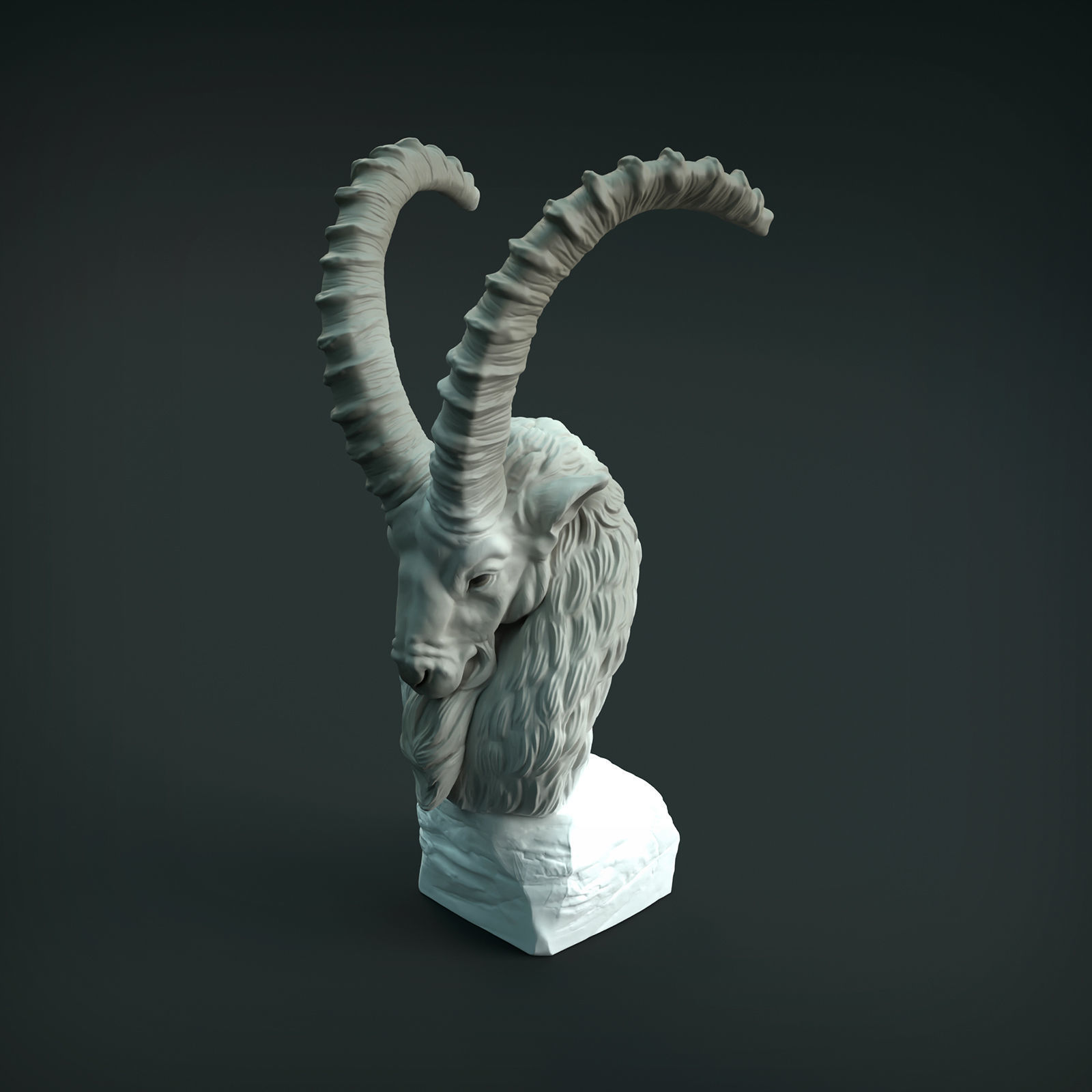 Siberian Ibex Bust for 3D Printing 3D model 3D printable | CGTrader