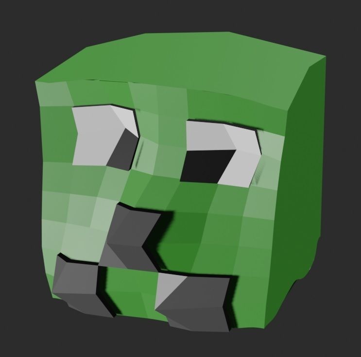 Creeper head free 3D model | CGTrader