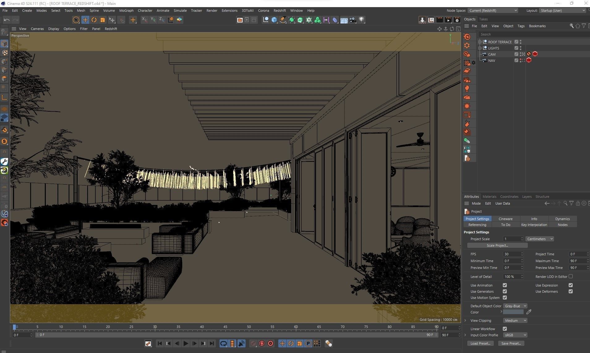 Redshift - C4D scene files - Roof Terrace 3D model 3D model | CGTrader
