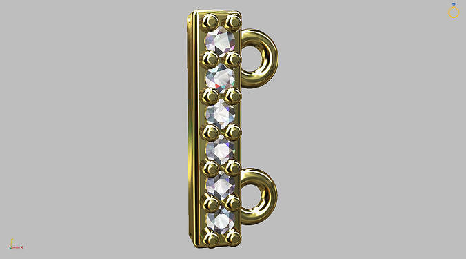 Terminal gold jewelry clasp with crystals 3D model 3D printable | CGTrader