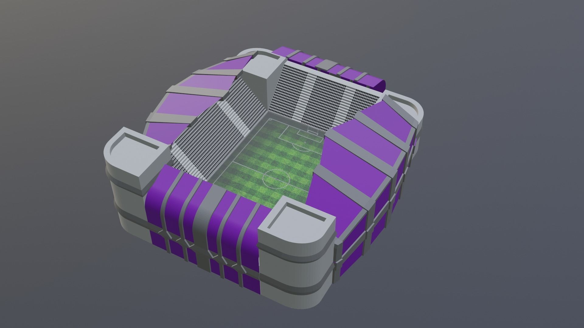 3D model Football Stadium - Purple VR / AR / low-poly | CGTrader