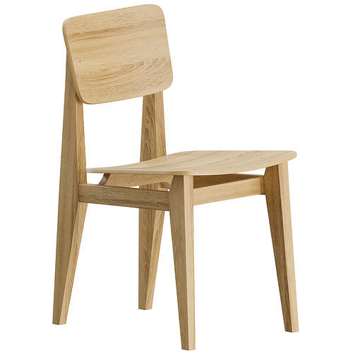 C-Chair Dining Chair Wood by Gubi 3D model | CGTrader