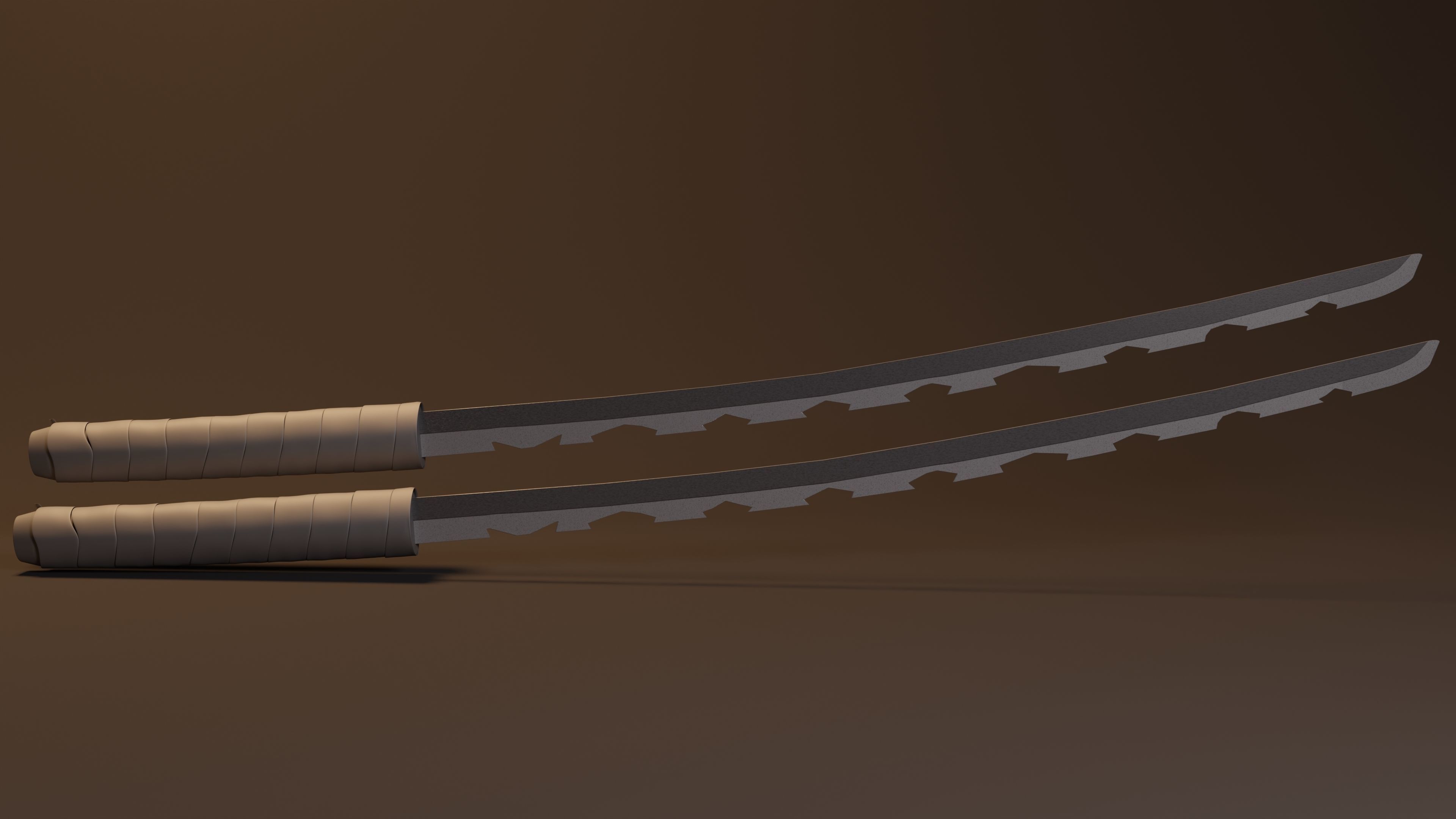 Demon slayer inosuke katana free 3D model | CGTrader