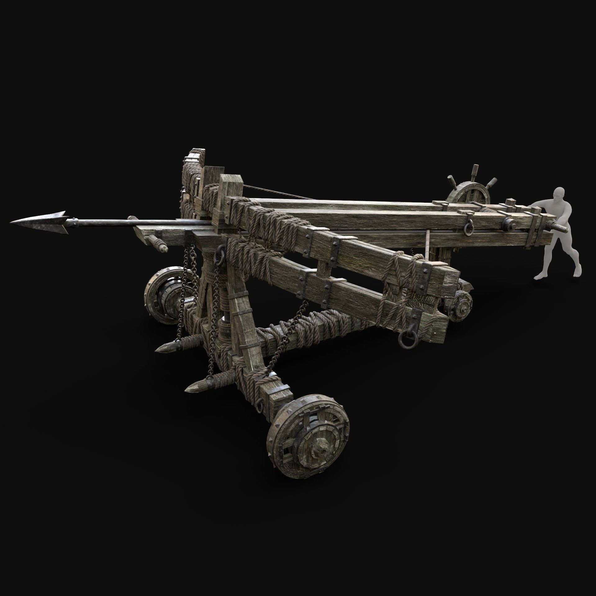 3D model WAR MACHINE BALLISTA MEDIEVAL SIEGE ENGINE WAR BATTLE WEAPON ...