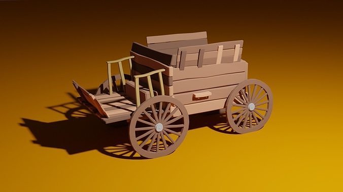 Coach Low Poly wagon 3D model | CGTrader