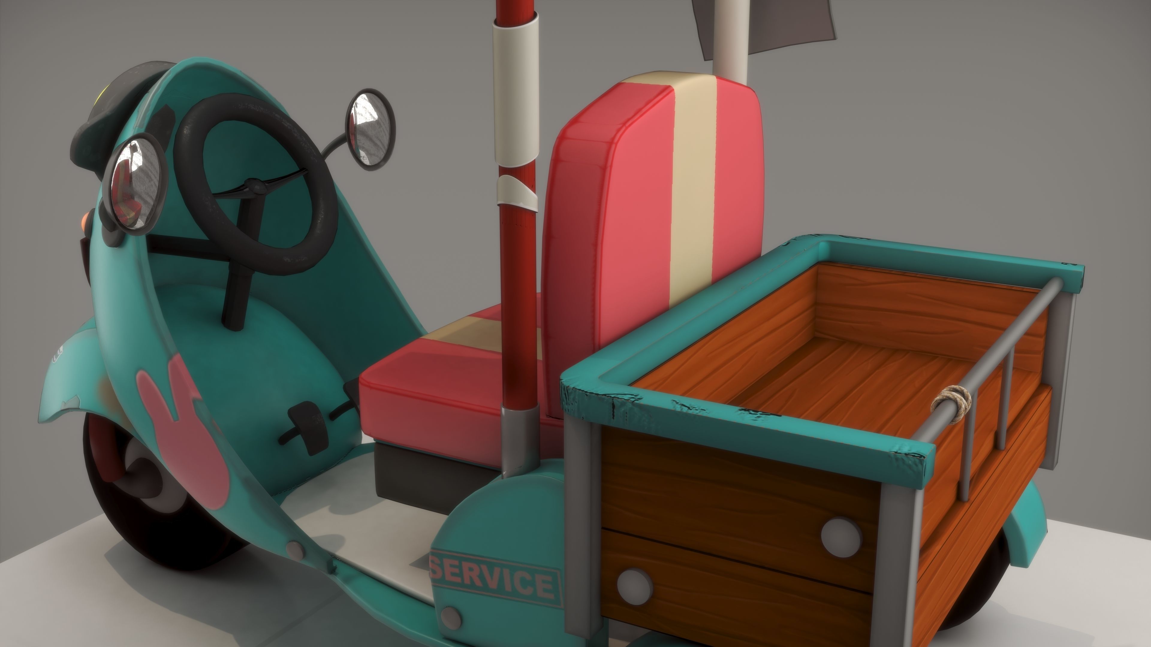 3D model 3D tricycle scooter with lamp VR / AR / low-poly | CGTrader