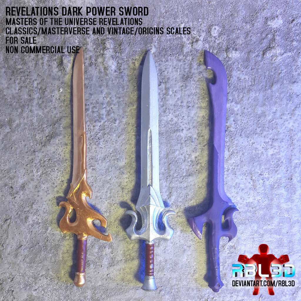 Masters of the Universe Revelations Power Swords 3-pack 3D model 3D ...