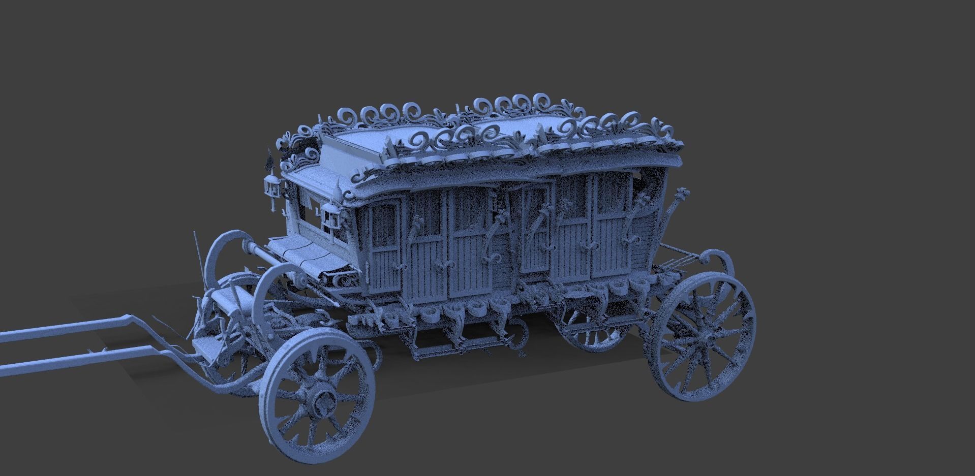High polygon Stage Coach Horse Carriage extended 3D model | CGTrader