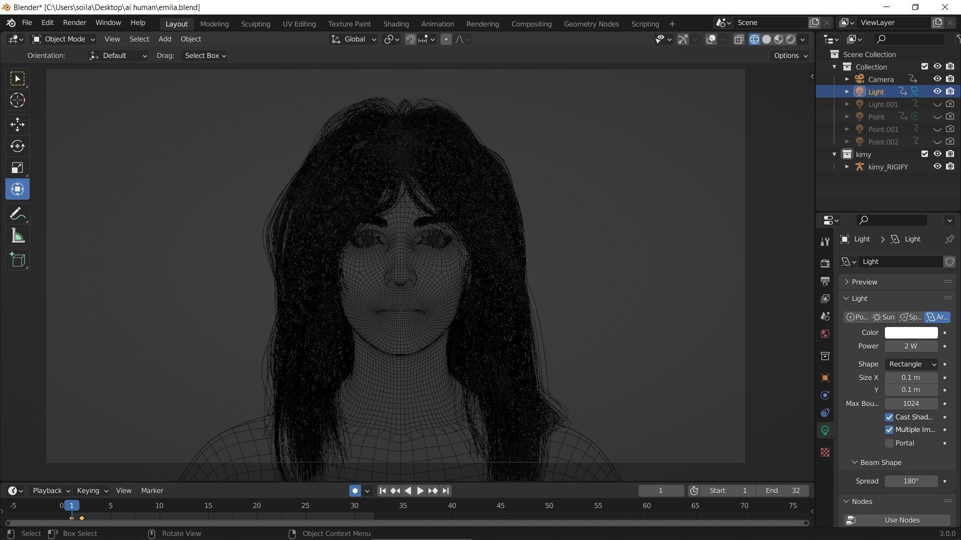 Emilia french Rigged Blender Realistic Female Character 3D model rigged ...