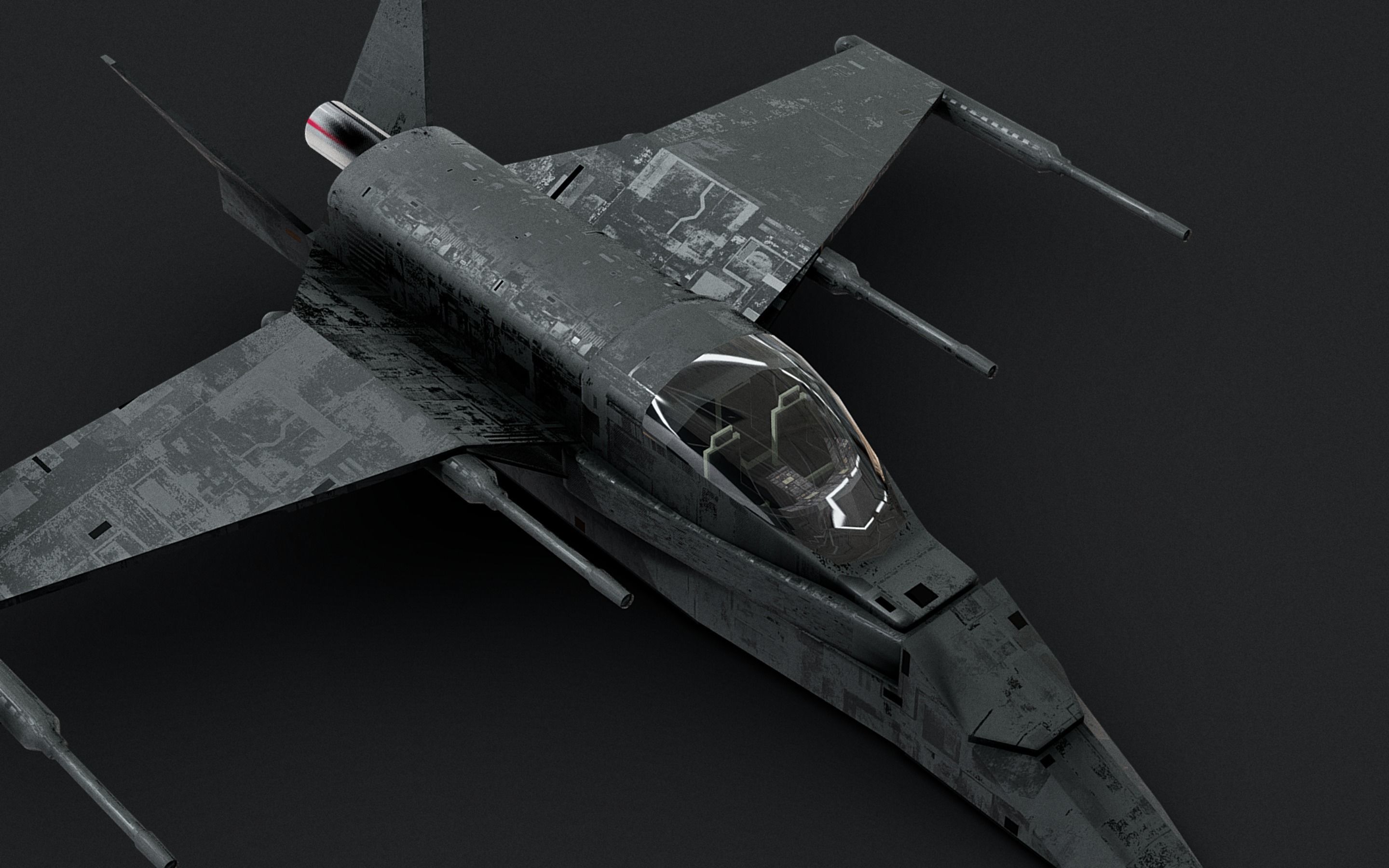 3D model Futuristic Sci-Fi Air Force Airplane Space Ship VR / AR / low ...