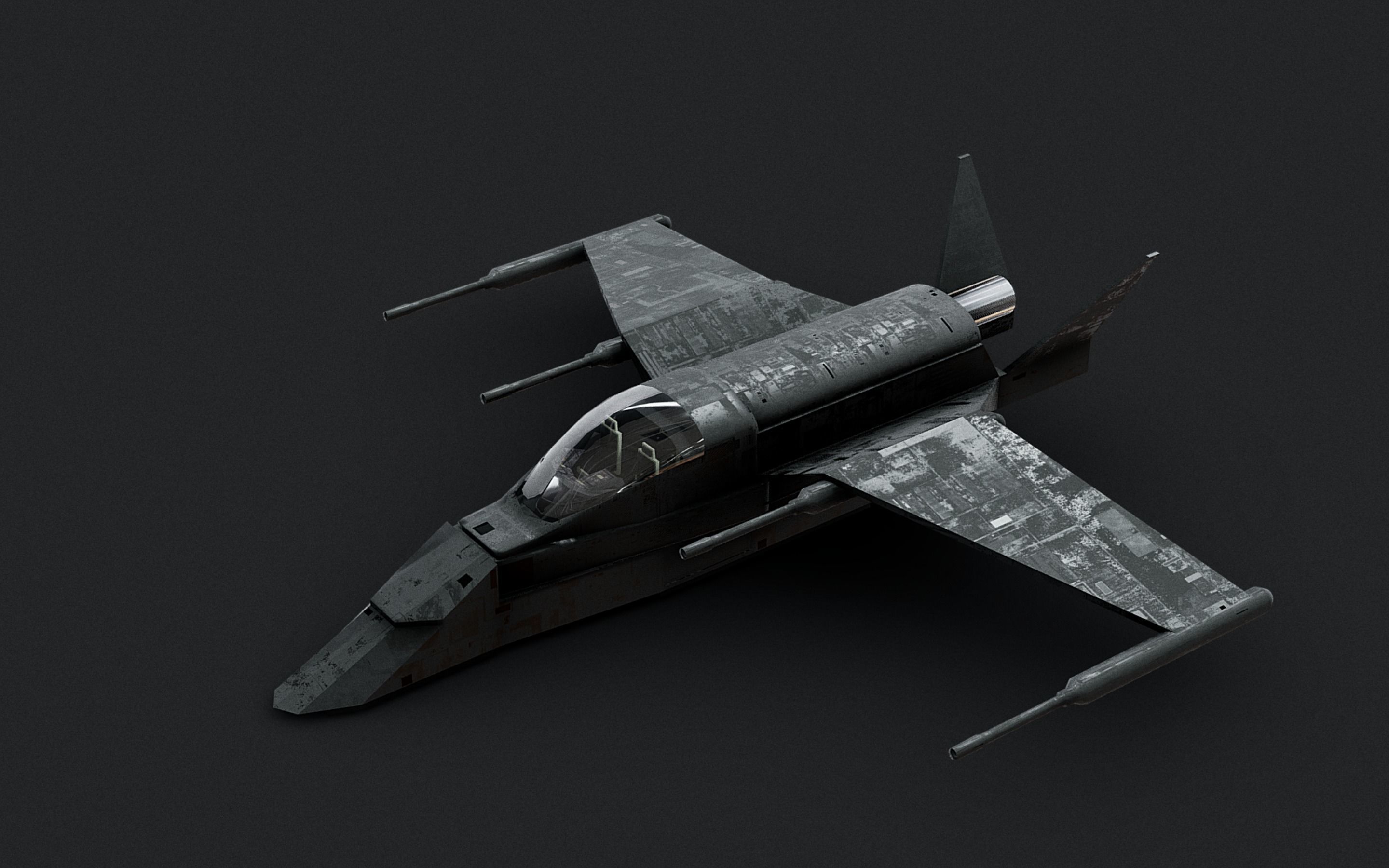 3D model Futuristic Sci-Fi Air Force Airplane Space Ship VR / AR / low ...