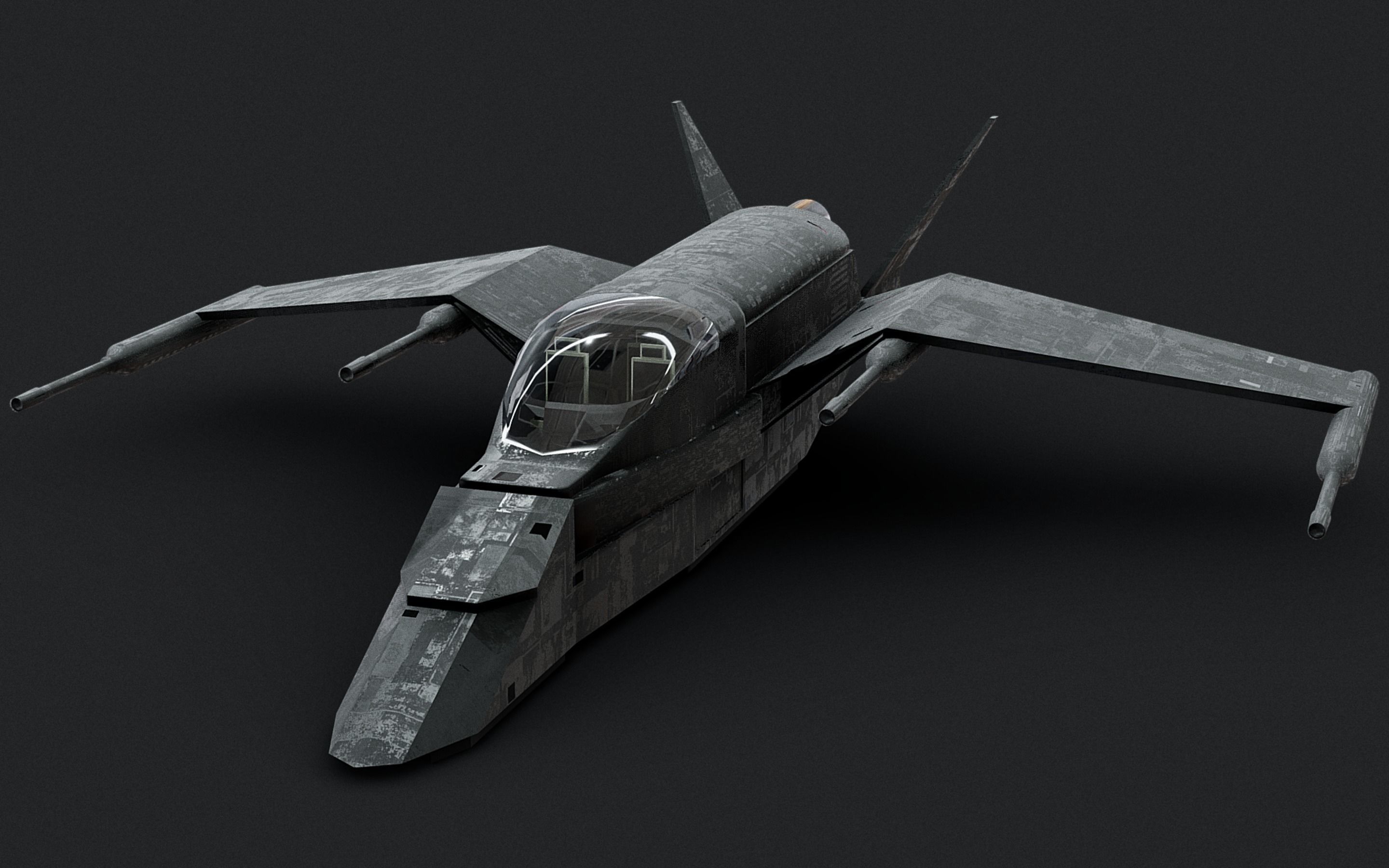 3D model Futuristic Sci-Fi Air Force Airplane Space Ship VR / AR / low ...